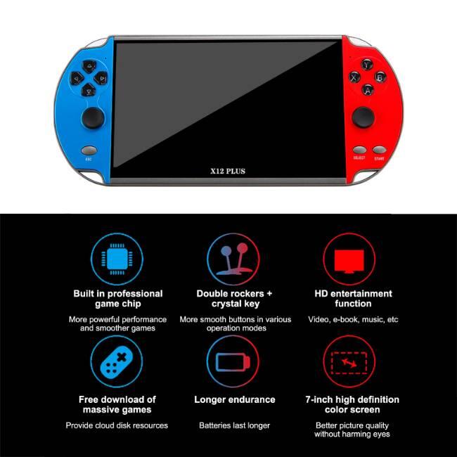 Χ12 Plus 7.1 Inch 128 BIT Handheld Game Console - NewTechStore