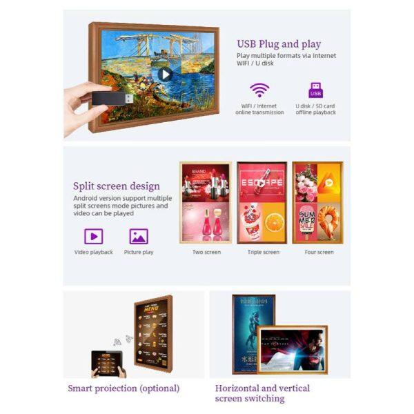 Digital Art Signage with Wooden Frame | NewTechStore | Online Store