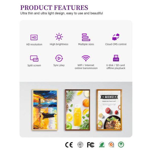 Digital Art Signage with Wooden Frame | NewTechStore | Online Store