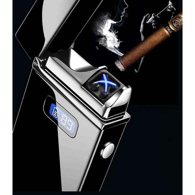 Dual Arc Plasma Lighter with LED Power Display - www.newtechstore.eu